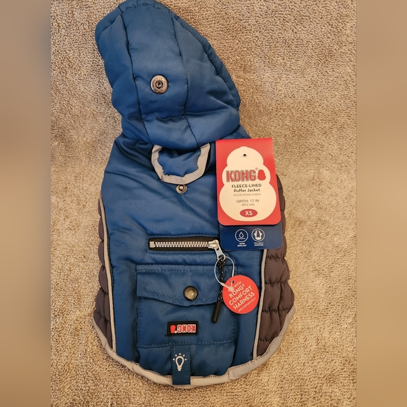 Kong | Dog | Kong Fleecelined Puffer Jacket Xs Nwt Teal Blue | Poshmark